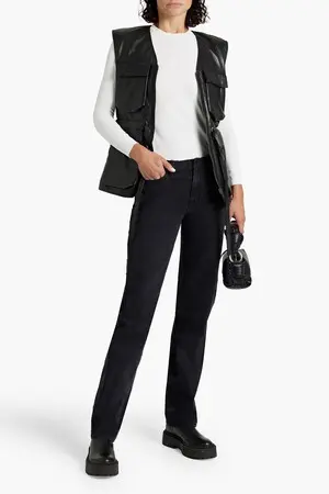 SLVRLAKE Sophie Distressed Mid-rise Straight-leg Jeans