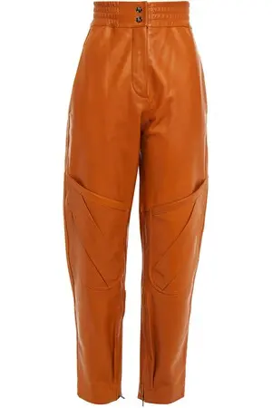 Acne Studios Pleated Tapered Leather Pants