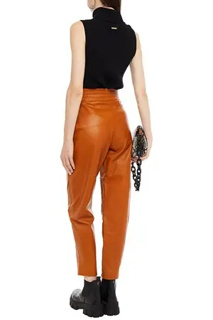 Acne Studios Pleated Tapered Leather Pants