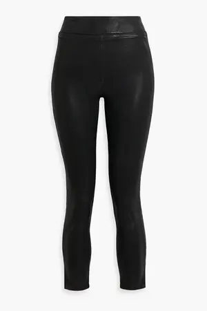 FRAME Jestset Cropped Coated Skinny Jeans