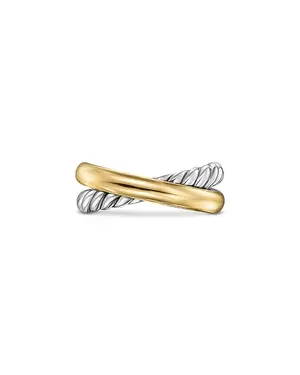 David Yurman Crossover Two Row Ring, 7.5mm - Gold/silver