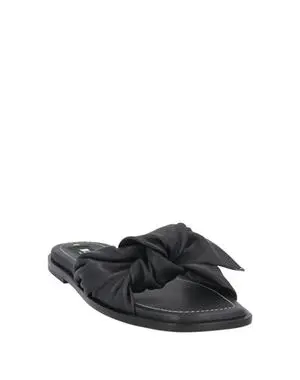 MSGM Leather Slides With Bow Detailing - Black