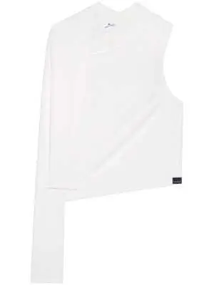 COURREGES Asymmetric Off-shoulder T-shirt - White