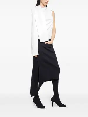 COURREGES Asymmetric Off-shoulder T-shirt - White