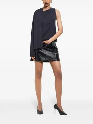 COURREGES Asymmetric Off-shoulder T-shirt - Black