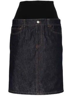 Coperni Hybrid Denim Midi Skirt - Blue