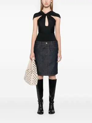 Coperni Hybrid Denim Midi Skirt - Blue