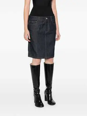 Coperni Hybrid Denim Midi Skirt - Blue