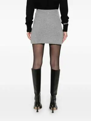 Sportmax Ribbed-knit Mini Skirt - Grey