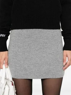 Sportmax Ribbed-knit Mini Skirt - Grey