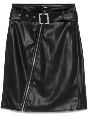 KARL LAGERFELD Karl Lagerfeld Faux-Leather Biker Mini Skirt