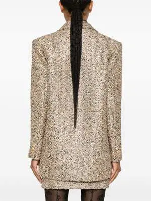 Alessandra Rich Lurex Tweed Blazer - Black