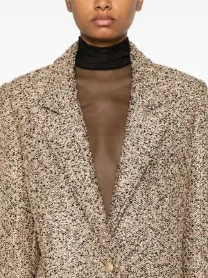 Alessandra Rich Lurex Tweed Blazer - Black