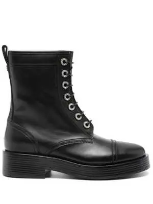 Casadei Leather Combat Boots