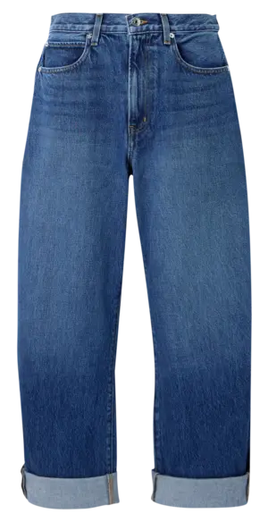 FRAME The Bubble High-rise Barrel-leg Jeans - Blue