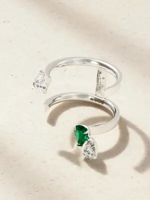 REPOSSI Serti Sur Vide Diamond And Emerald Ring - Green