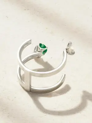 REPOSSI Serti Sur Vide Diamond And Emerald Ring