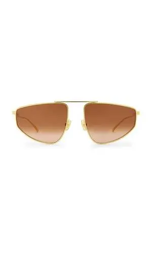 Bottega Veneta Aviator Sunglasses - Gold & Brown