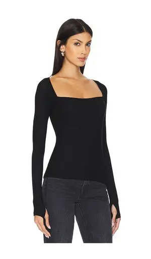 Michael Lauren Kaleb Square Neck Long Sleeve Top