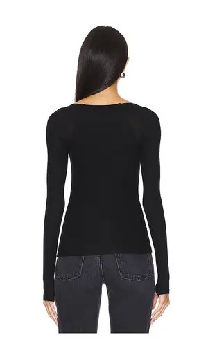 Michael Lauren Kaleb Square Neck Long Sleeve Top