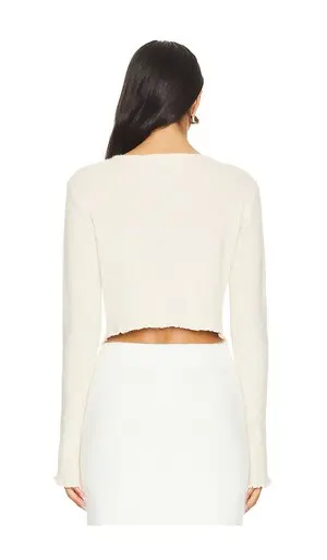 BUBISH Rosette Knit Cardigan In Ivory