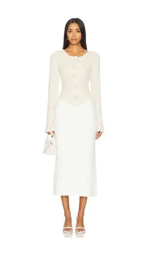 BUBISH Rosette Knit Cardigan In Ivory