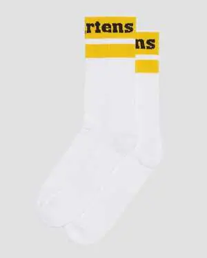 Dr. Martens Athletic Logo Socks - White,yellow