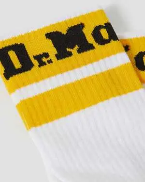Dr. Martens Athletic Logo Socks - White,yellow