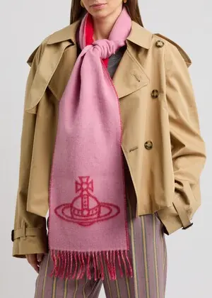 VIVIENNE WESTWOOD Orb-intarsia Wool Scarf