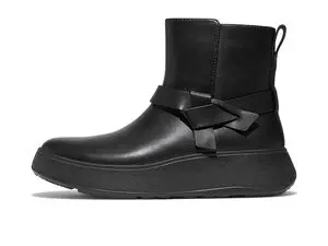 Fitflop F-mode Folded-knot Leather Flatform Ankle Boots