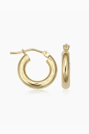 ORADINA 14k Mini Hoop Earrings - Yellow Gold