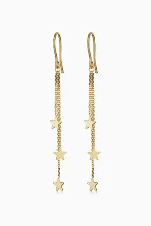ORADINA 14k Starry Night Drop Earrings - Yellow Gold