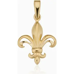 ORADINA 14k Fleur De Lis Charm Pendant - Yellow Gold