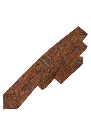 ELIZABETTA Trevi Extra Long Printed Neck Tie - Ginger