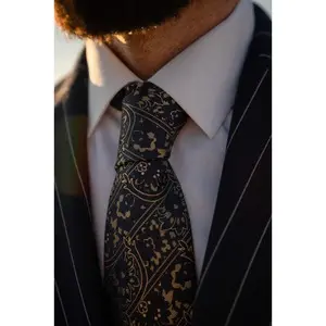 ELIZABETTA Carusosilk Jacquard Standard Neck Tie - Midnight Blue