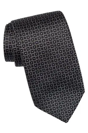 ELIZABETTA Elizabetta Ravenna Extra Long Silk Jacquard Neck Tie Black
