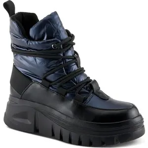 SPRING STEP SHOES Snowstorm Lace-up Boots - Navy Multi