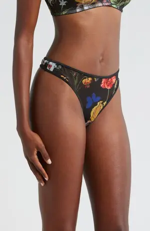 KILO BRAVA Floral Mesh Thong