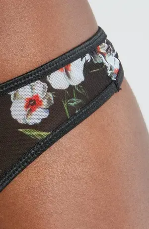 KILO BRAVA Floral Mesh Thong