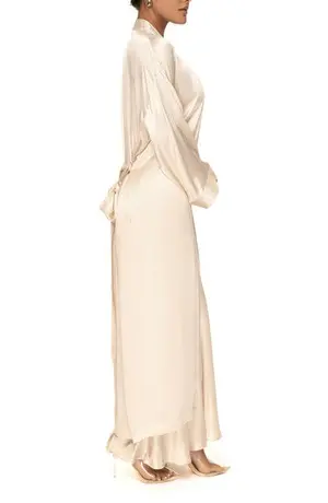 JLUXLABEL Forever & Always Satin Robe - Beige