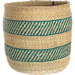 MBARE Iringa Basket - Turquoise Stripe