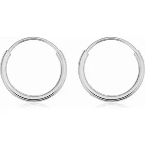 ORADINA 14k Petite Endless Hoop Earrings - White Gold