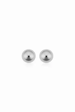 ORADINA 14k Ball Stud Earrings - White Gold