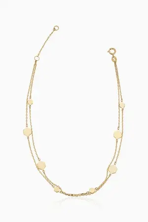 ORADINA 14k Honey Station Anklet - Yellow Gold