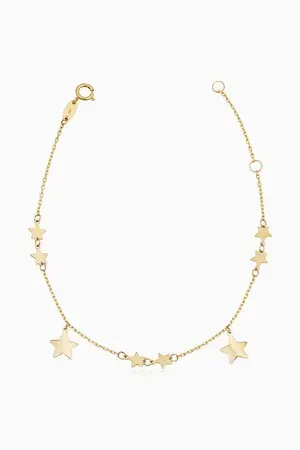 ORADINA 14k Star Station Bracelet - Yellow Gold