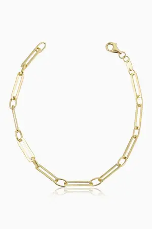 ORADINA 14k Venice Alternating Link Bracelet - Yellow Gold