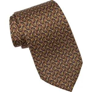 ELIZABETTA Elizabetta Palio Printed Neck Tie Brown