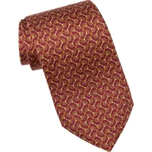 ELIZABETTA Elizabetta Palio Printed Neck Tie Burgundy