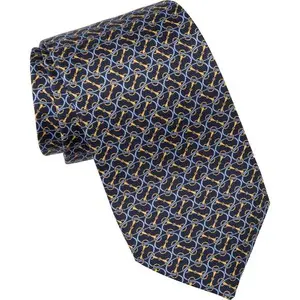 ELIZABETTA Palio Printed Neck Tie - Navy