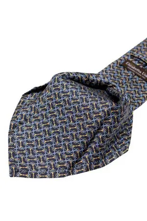 ELIZABETTA Palio Printed Neck Tie - Navy